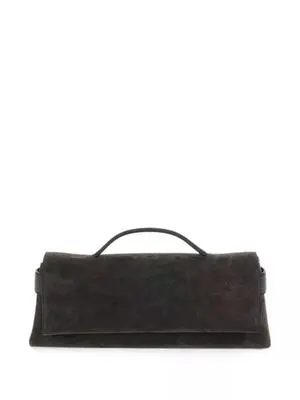 Brunello Cucinelli Monili Embellished Suede Clutch Bag - Brown