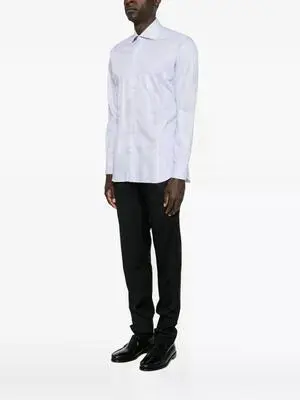 BARBA NAPOLI Vertical-stripe Spread-collar Shirt