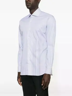 BARBA NAPOLI Vertical-stripe Spread-collar Shirt