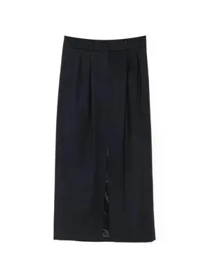 Peserico Pleated Front-slit Long Skirt - Blue