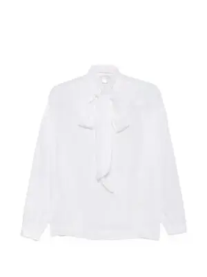 19.61 MILANO Pussy-bow Long-sleeve Blouse - White
