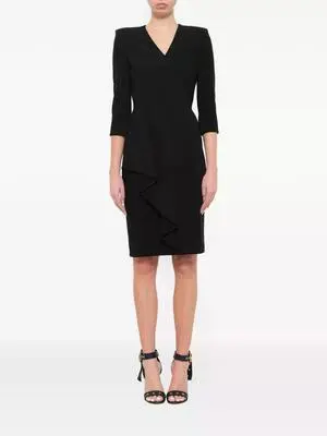 Alexander McQueen Ruffled-crepe Dress - Black