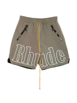 Rhude Logo-print Drawstring Shorts - Green