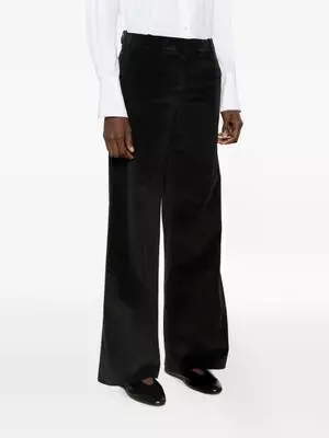 19.61 MILANO Concealed-fastening Wide-leg Trousers - Black