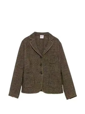 19.61 MILANO Melania Check-pattern Piping-detail Jacket