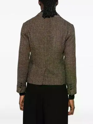 19.61 MILANO Melania Check-pattern Piping-detail Jacket