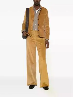 19.61 MILANO Velvet Wide-leg Trousers - Brown