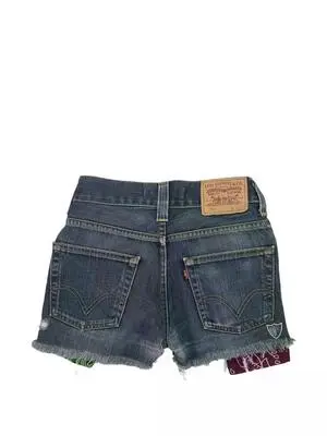 HTC LOS ANGELES Distressed Bandana-insert Shorts
