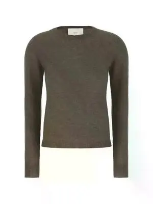 VANISE Crew-neck Long-sleeve Sweater - Brown