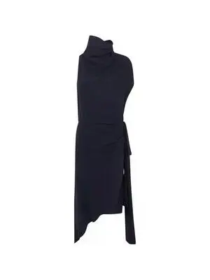 N°21 Draped Asymmetric Midi Dress - Blue