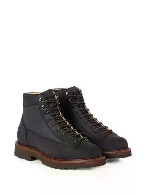 Brunello Cucinelli Suede And Techno Fabric Urban Outdoor Boots - Blue