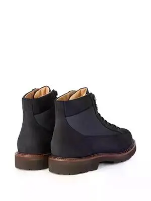 Brunello Cucinelli Suede And Technical Fabric Lace-up Urban Outdoor Boots
