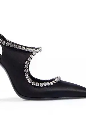 Paris Texas Lidia Mary Jane Crystal Heeled Pumps