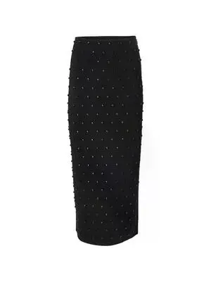 Carolina Herrera Beaded Pencil Midi Pencil Skirt - Black