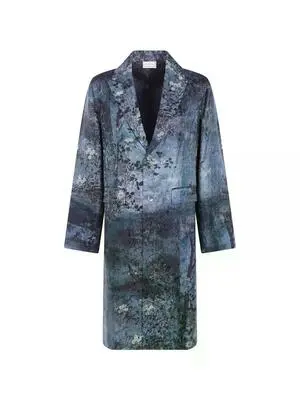 PIERRE-LOUIS MASCIA Floral-print Coat - Blue