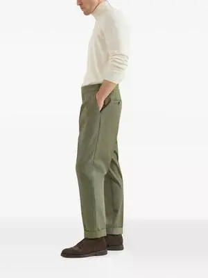 Brunello Cucinelli Virgin Wool Diagonal Trousers With Reversed Double-pleats