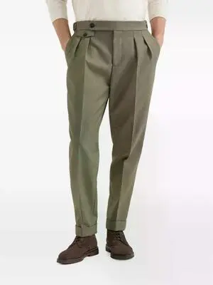 Brunello Cucinelli Virgin Wool Diagonal Trousers With Reversed Double-pleats