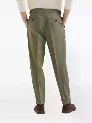 Brunello Cucinelli Virgin Wool Diagonal Trousers With Reversed Double-pleats