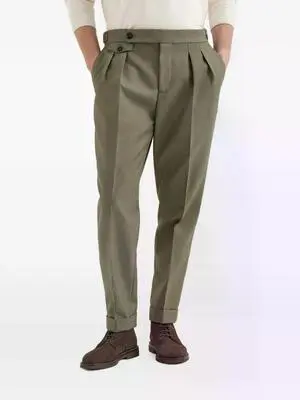Brunello Cucinelli Virgin Wool Diagonal Trousers With Reversed Double-pleats