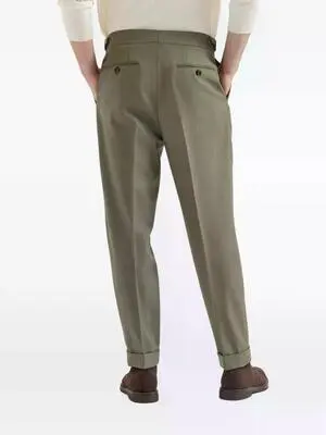 Brunello Cucinelli Virgin Wool Diagonal Trousers With Reversed Double-pleats