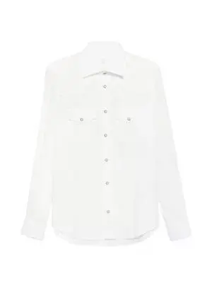Eleventy Western-style Panelled Shirt - White