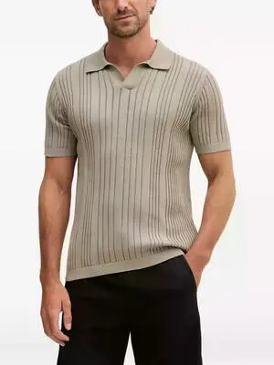 Karl Lagerfeld Ribbed-knit T-shirt - Neutrals