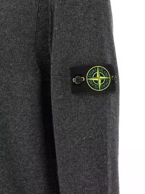 Stone Island Logo Patch Wool Sweater - Grey