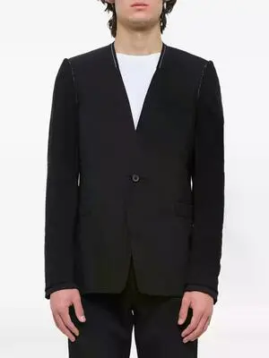LANVIN Inside-out Collarless Jacket - Blue