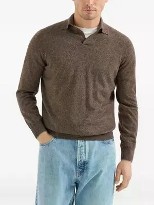 Brunello Cucinelli Mouliné Cashmere Knit Polo