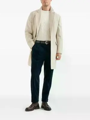Brunello Cucinelli Garment-dyed Trousers In Cotton Corduroy With Pleat - Blue