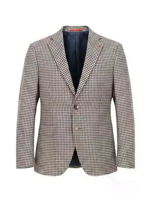 Isaia Gingham-check Blazer - Neutrals