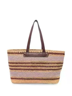 ANYA HINDMARCH Striped Raffia Tote Bag - Neutrals