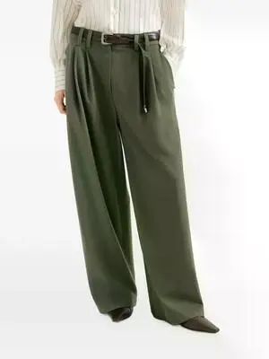 Brunello Cucinelli Tropical Wool Tailored Trousers With Monili Detail