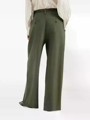 Brunello Cucinelli Tropical Wool Tailored Trousers With Monili Detail