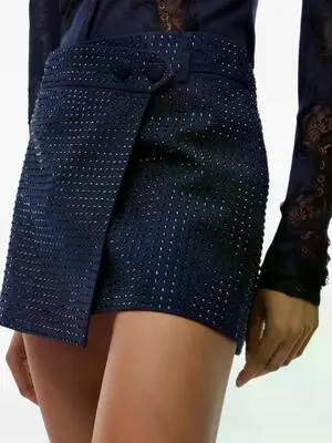 Pinko Rhinestone Embellished Wrap Skirt - Black