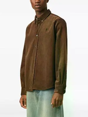 AMI Paris Corduroy Shirt With De Coeur