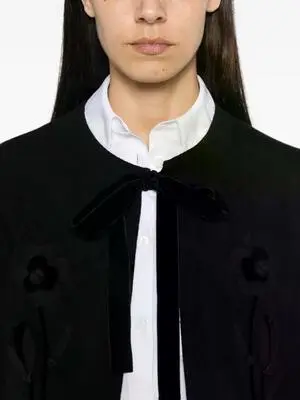 Valentino Garavani Floral Appliqué Bow-fastening Cardigan