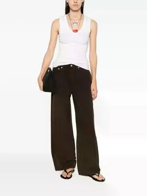 ST. AGNI Canvas Mid-rise Jeans - Brown