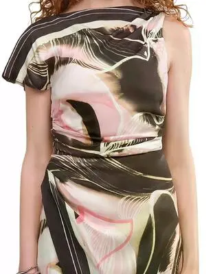 AMUR Jovie Asymmetrical-neck Mini Dress