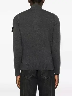 Stone Island Logo Patch High Neck Polo Shirt