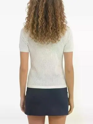 Anatomie Serena Quarter-zip Open-knit Top