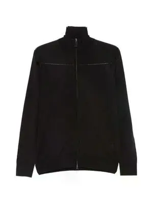 PAOLO PECORA Zip-up High-neck Cardigan - Black