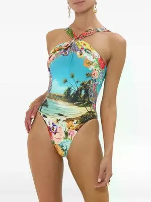Camilla Bathing Bombshell Crystal-embellished Swimsuit