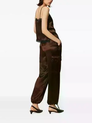 TWINSET Froissé Satin Cargo Trousers