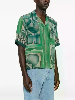 Versace Greca-print Medusa-head Shirt
