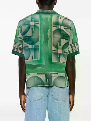 Versace Printed Crêpe De Chine Silk Shirt