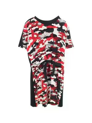LOUIS VUITTON 2010s Patterned Short-sleeve Midi Dress - Black