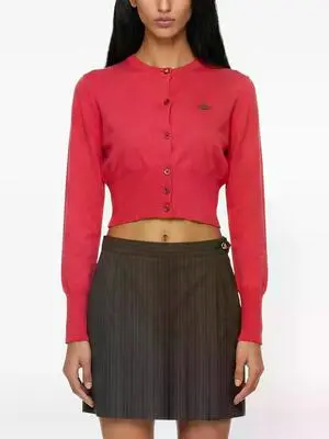 VIVIENNE WESTWOOD Orb Embroidered Cropped Cardigan