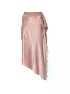 Pinko Asymmetric Midi Skirt In Satin