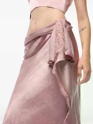 Pinko Asymmetric Midi Skirt In Satin